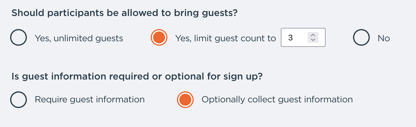 Allowing participants to bring guests – Golden